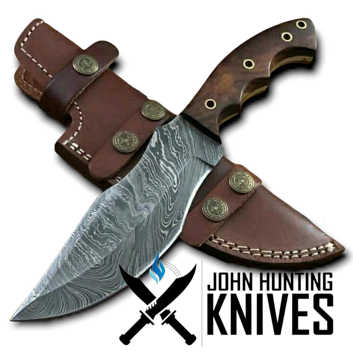 CUSTOM HANDMADE DAMASCUS STEEL HAWKBILL KNIFE - John Hunting Knives