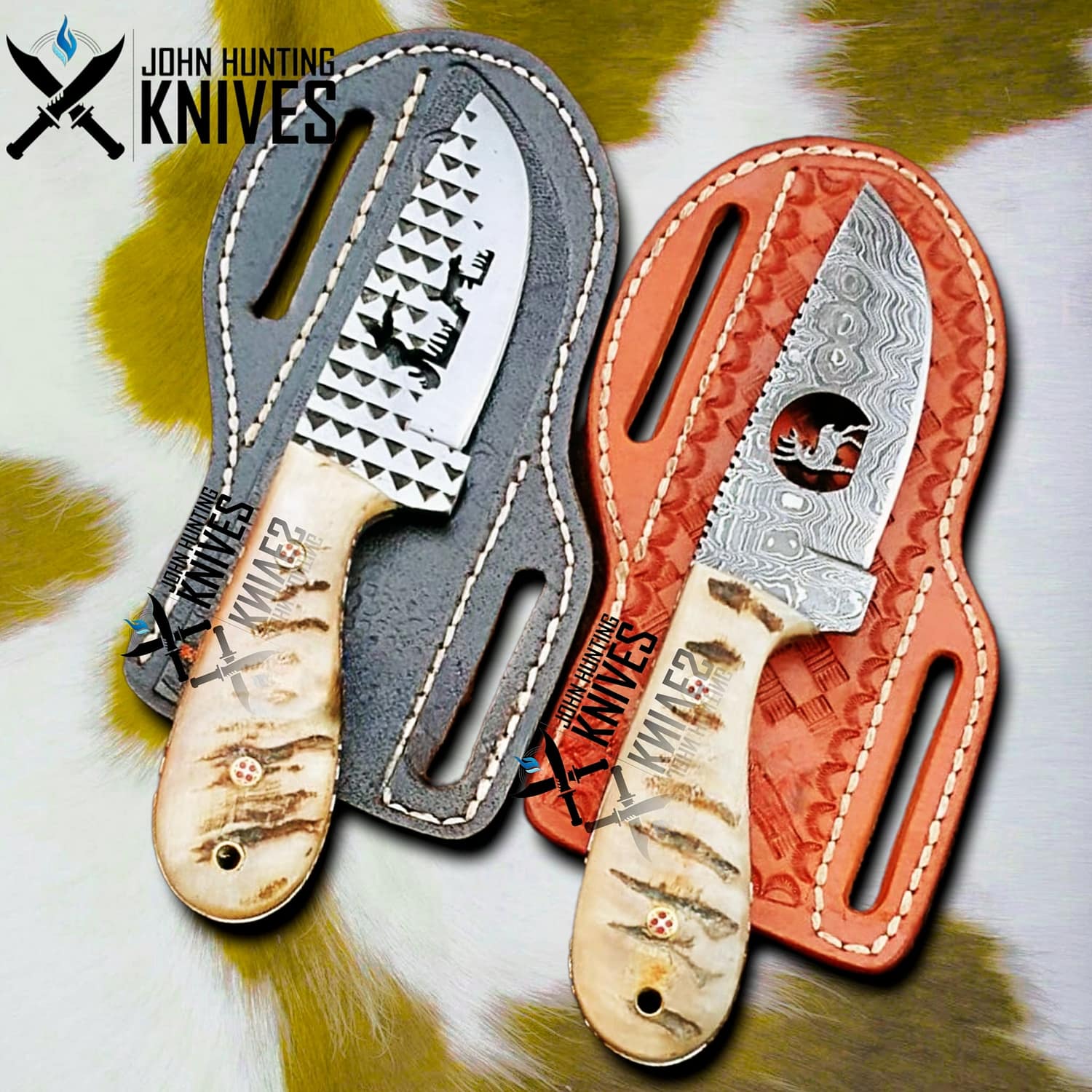 CUSTOM HANDMADE RAM HORN RASP STEEL & DAMASCUS STEEL SKINNER KNIVES ...