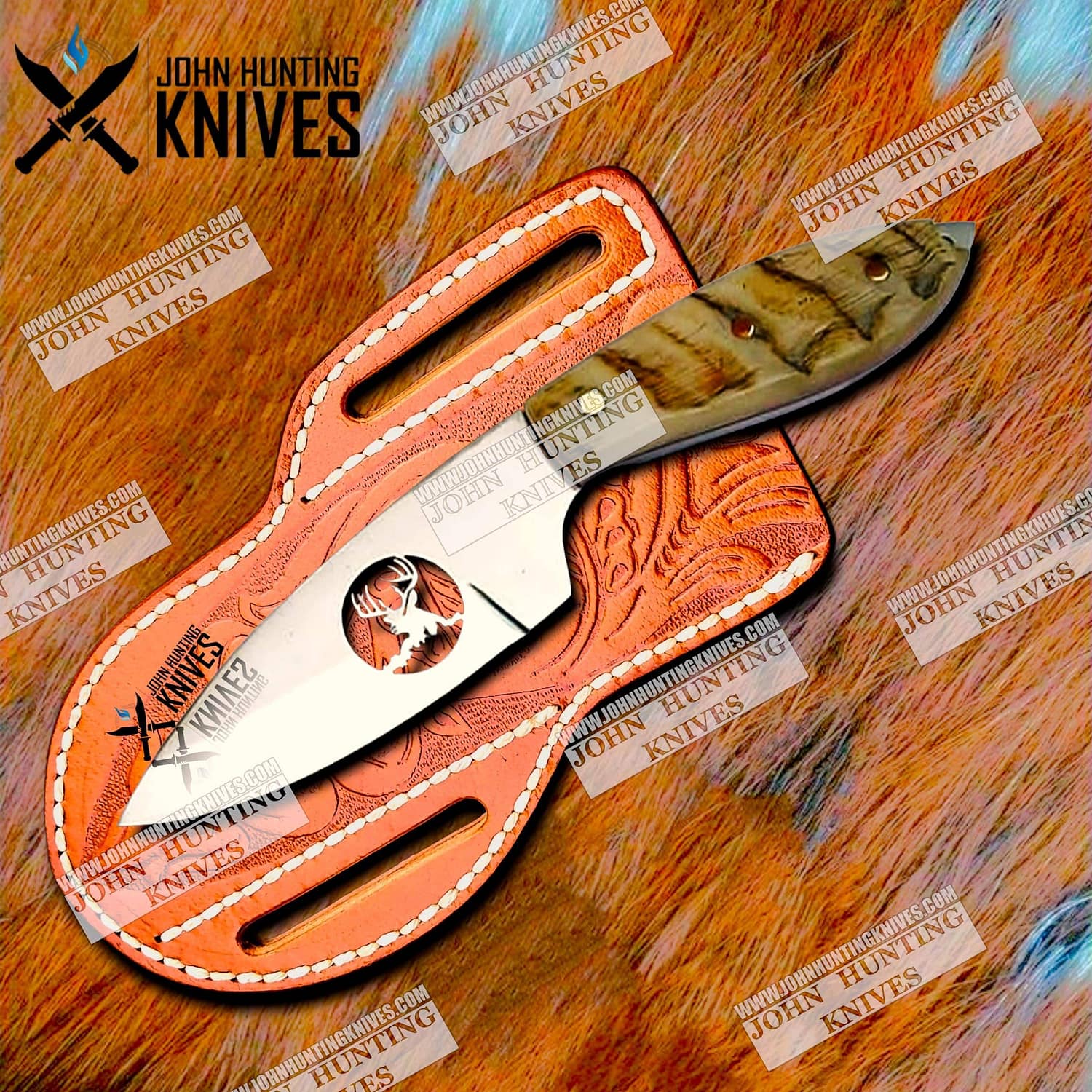 CUSTOM HANDMADE COWBOY KNIFE HANDLE COW HORN & RASP STEEL BLADE - John ...