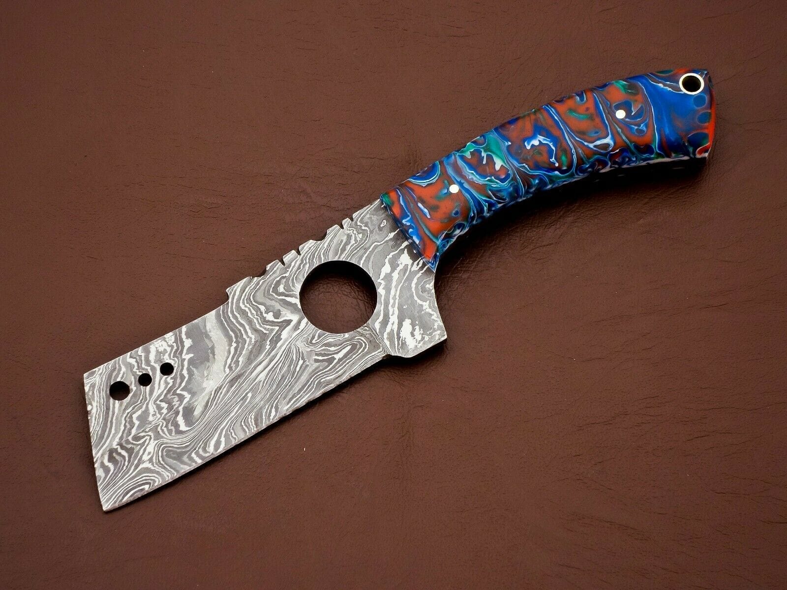 CUSTOM HANDMADE CHEF KNIFE DAMASCUS 1095 STEEL & RESIN HANDLE - John ...