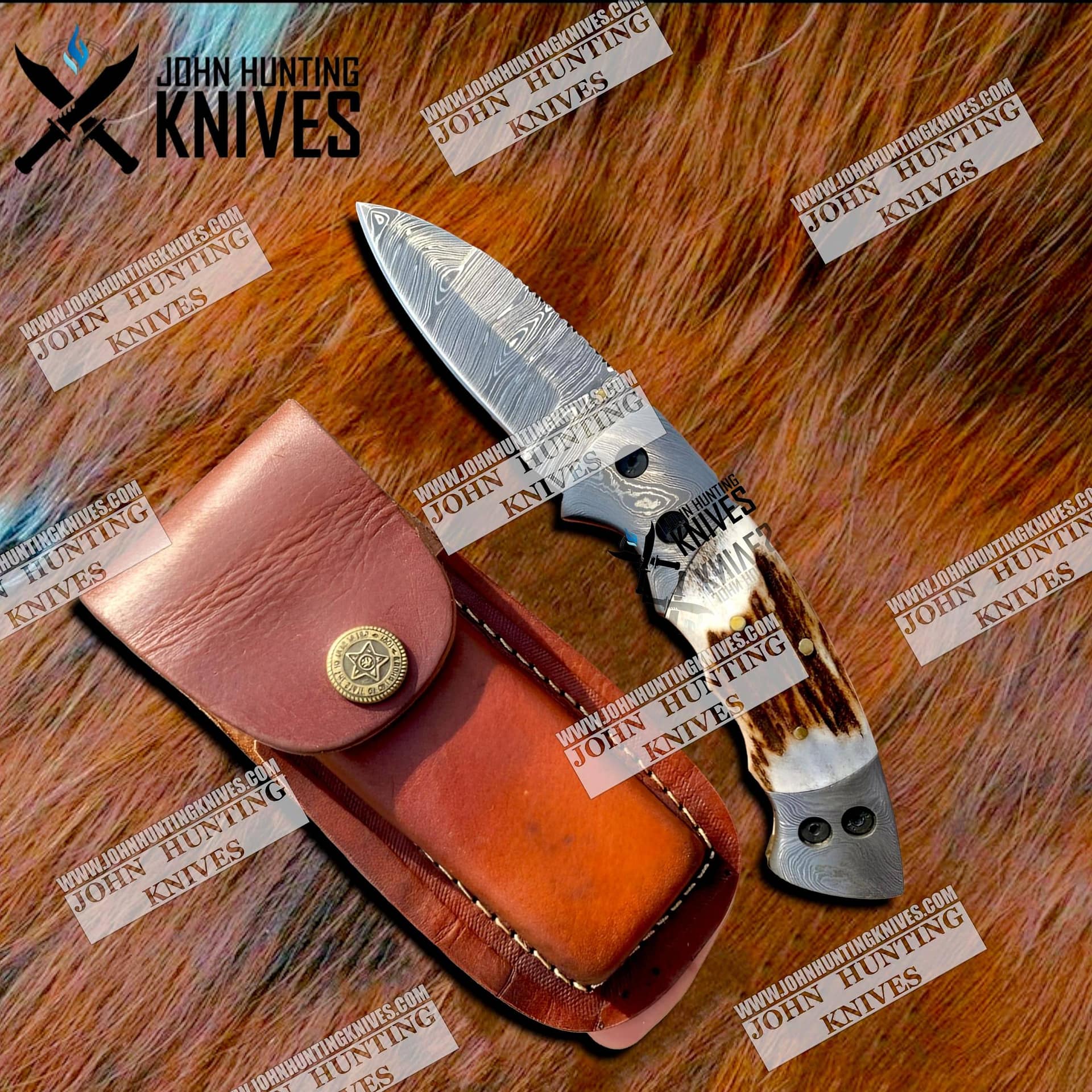 CUSTOM HANDMADE COWBOY KNIFE RESIN HANDLE & STEEL BLADE - John Hunting ...